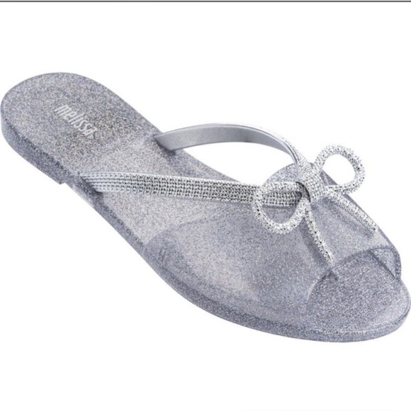 Melissa | Shoes | New Melissa Ela Chrome Holographic Glitter Slide ...